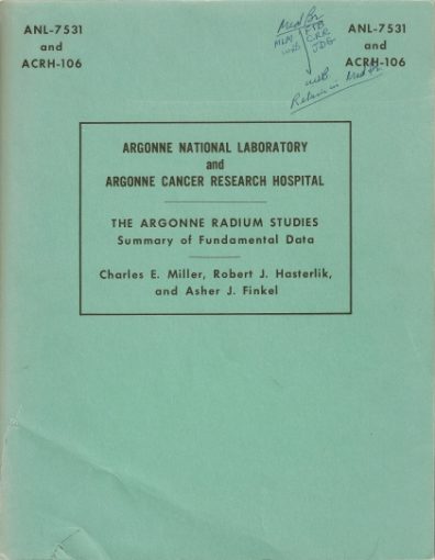 Radium Studies | U.S. Transuranium and Uranium Registries | Washington ...