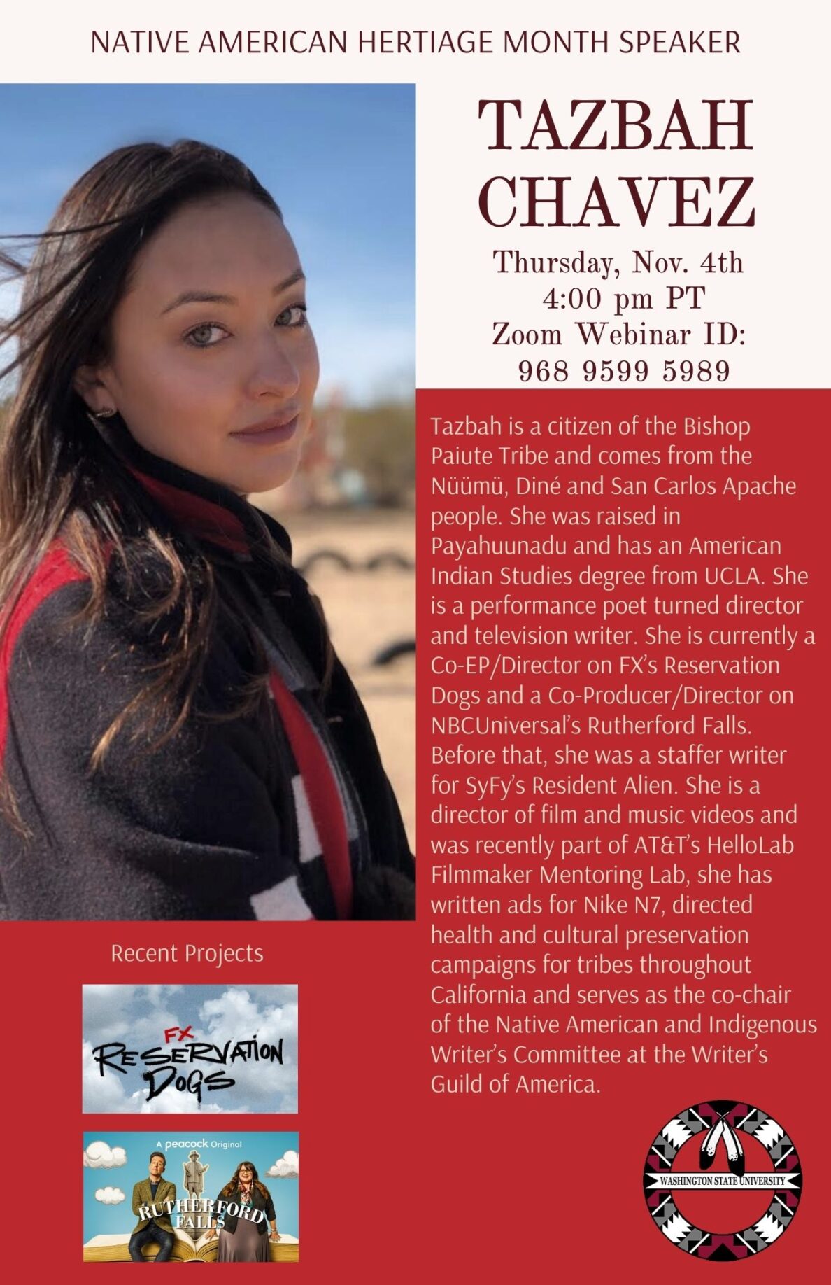 Native American Heritage Month Speaker: Tazbah Chavez | Native American ...