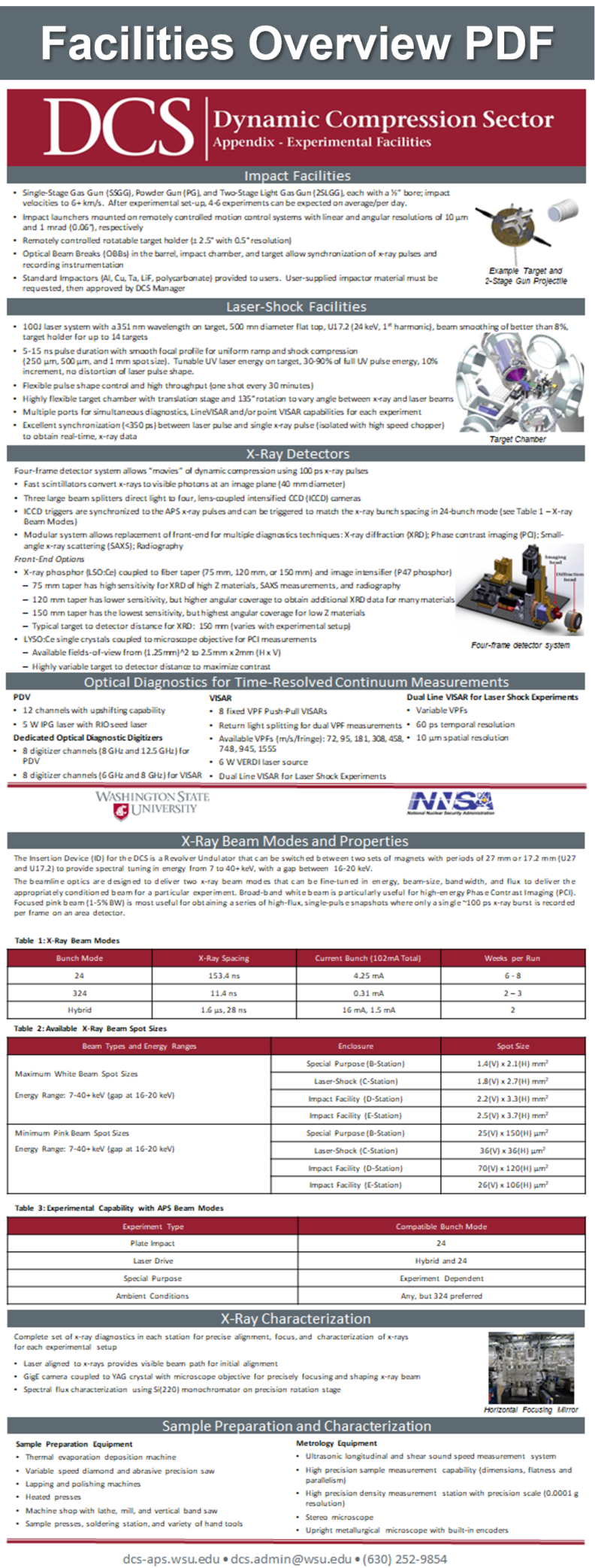 Facilities | The Dynamic Compression Sector | Washington State University