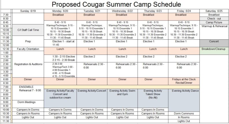 Cougar Summer Music Camp | School of Music | Washington State University