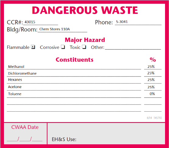 Properly Labeling Dangerous Waste | Environmental Health & Safety ...