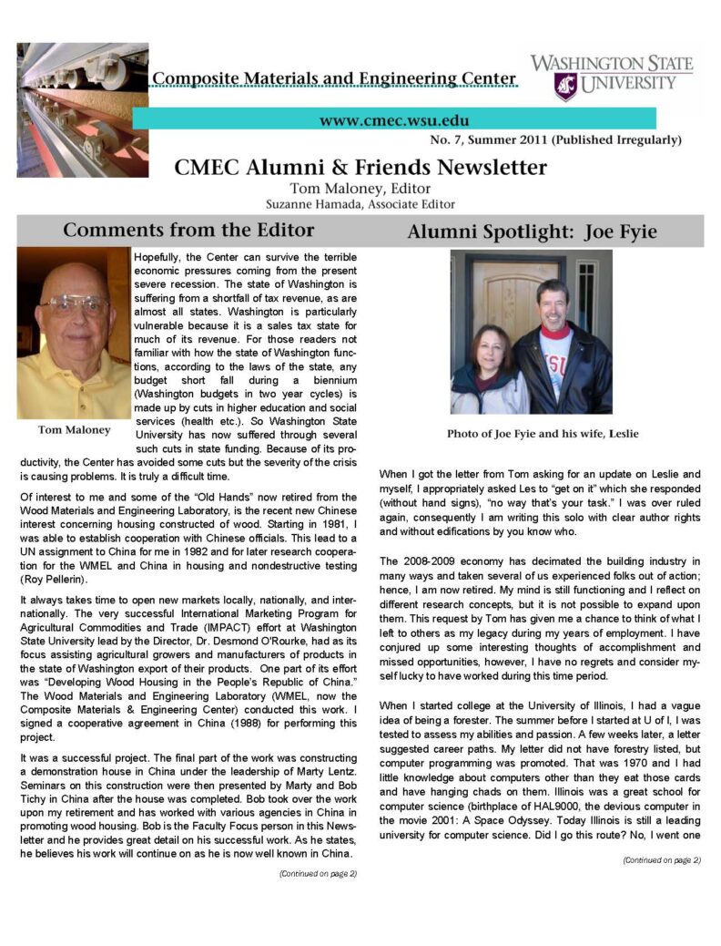 CMEC News | Composite Materials & Engineering Center | Washington State University