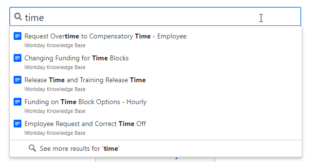Issue: Workday Knowledge Base search restrictions | Modernization ...