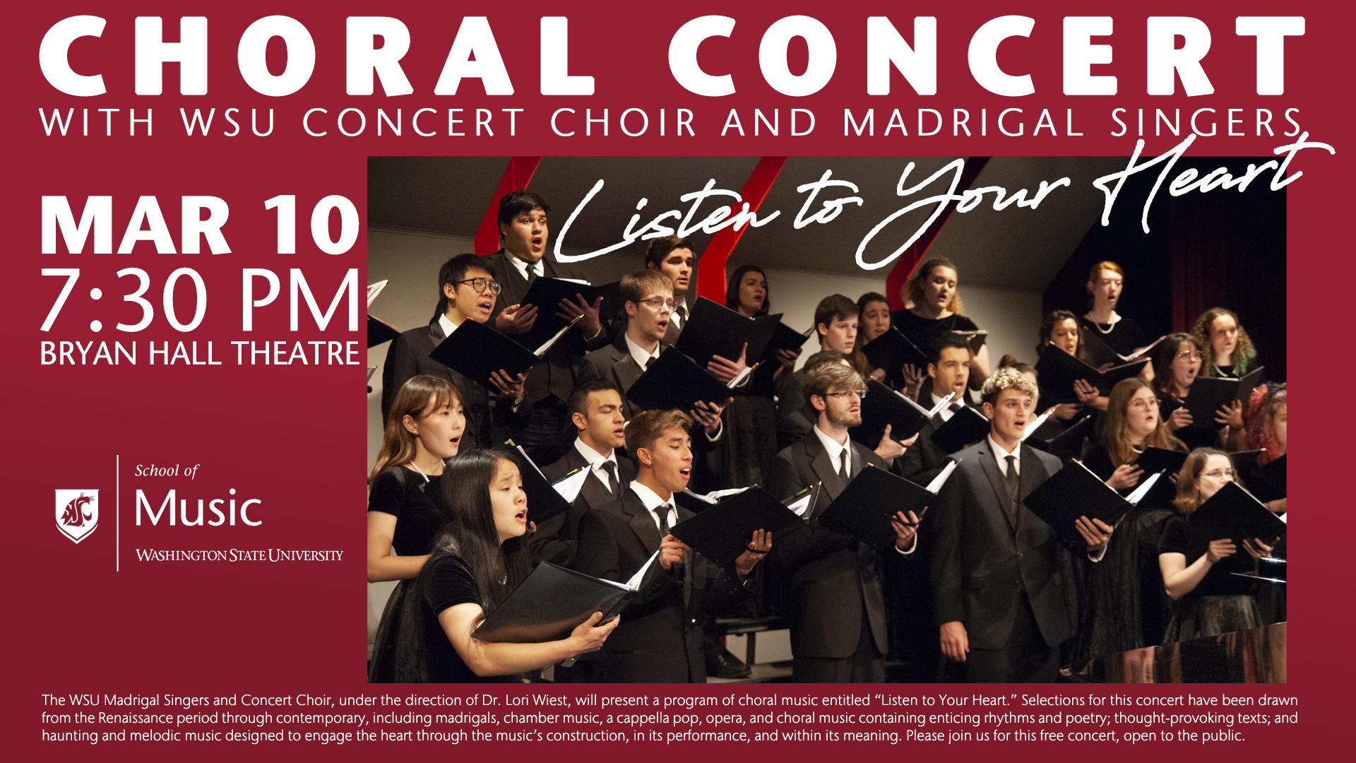 Choral Concert + LIVESTREAM | Events | Washington State University