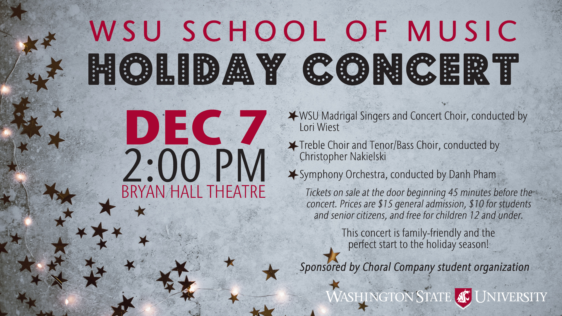 Holiday Concert + LIVESTREAM | Events | Washington State University