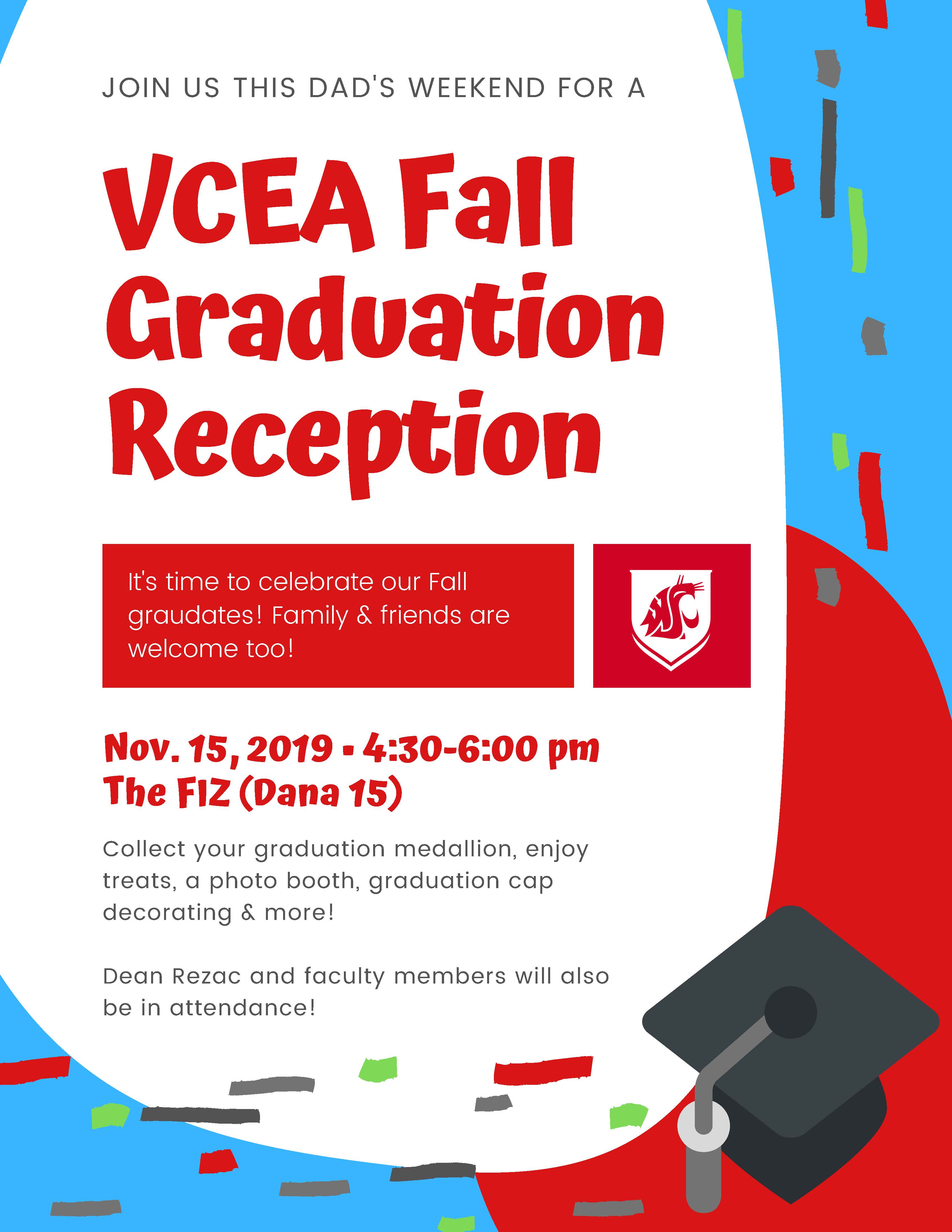 VCEA Fall Graduation Reception | Events | Washington State University
