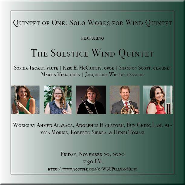 Faculty Artist Series: Quintet of One: Solos Works for Wind Quintet ...