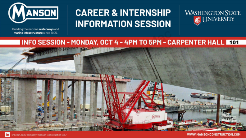 Manson Construction Company Info Session | Events | Washington State ...