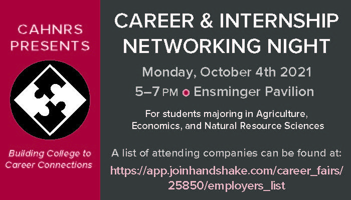 CAHNRS Career & Internship Networking Night | Events | Washington State ...