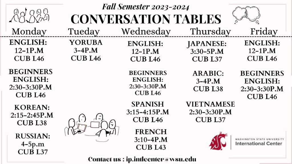 Conversation Tables | School of Languages, Cultures, and Race ...