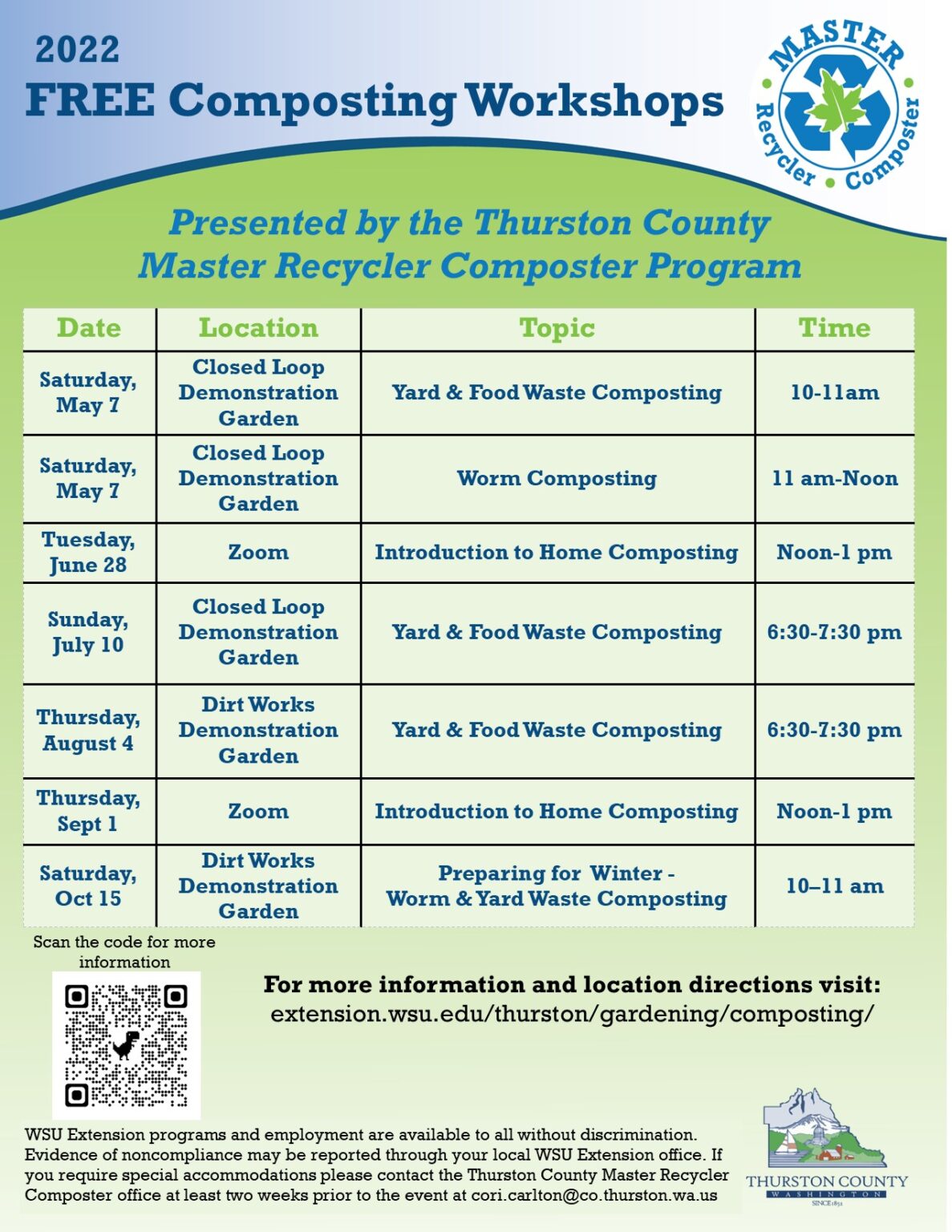 Composting Workshops | Thurston County | Washington State University