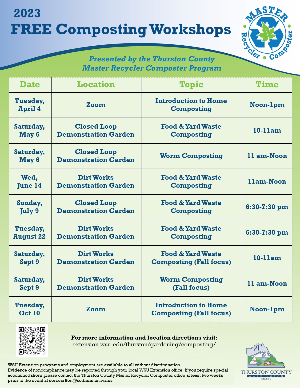 Composting Workshops | Thurston County | Washington State University