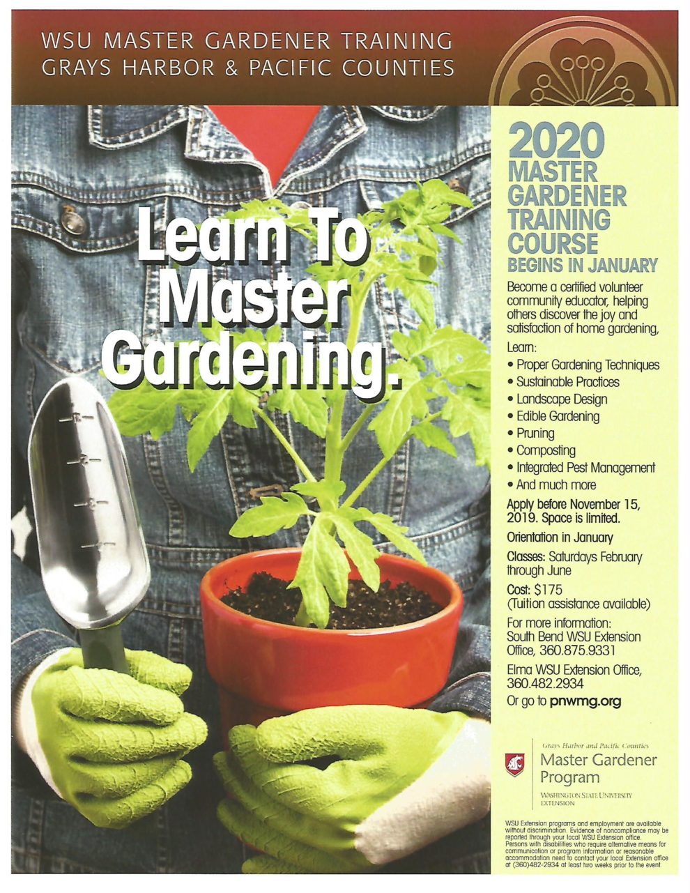 Master Gardener Training Application Deadline! | Grays Harbor County ...