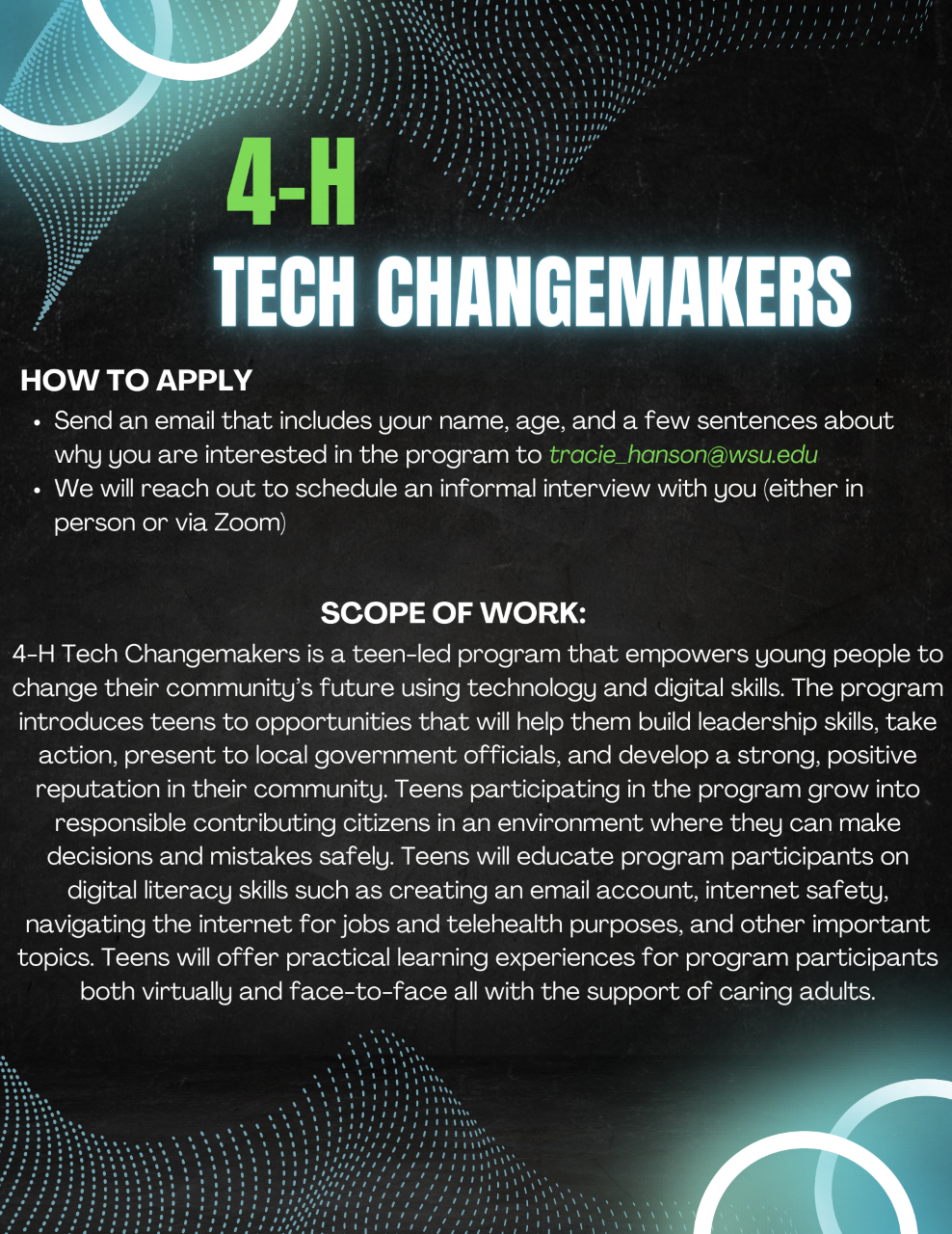 4-H Tech Changemakers | Grays Harbor County | Washington State University