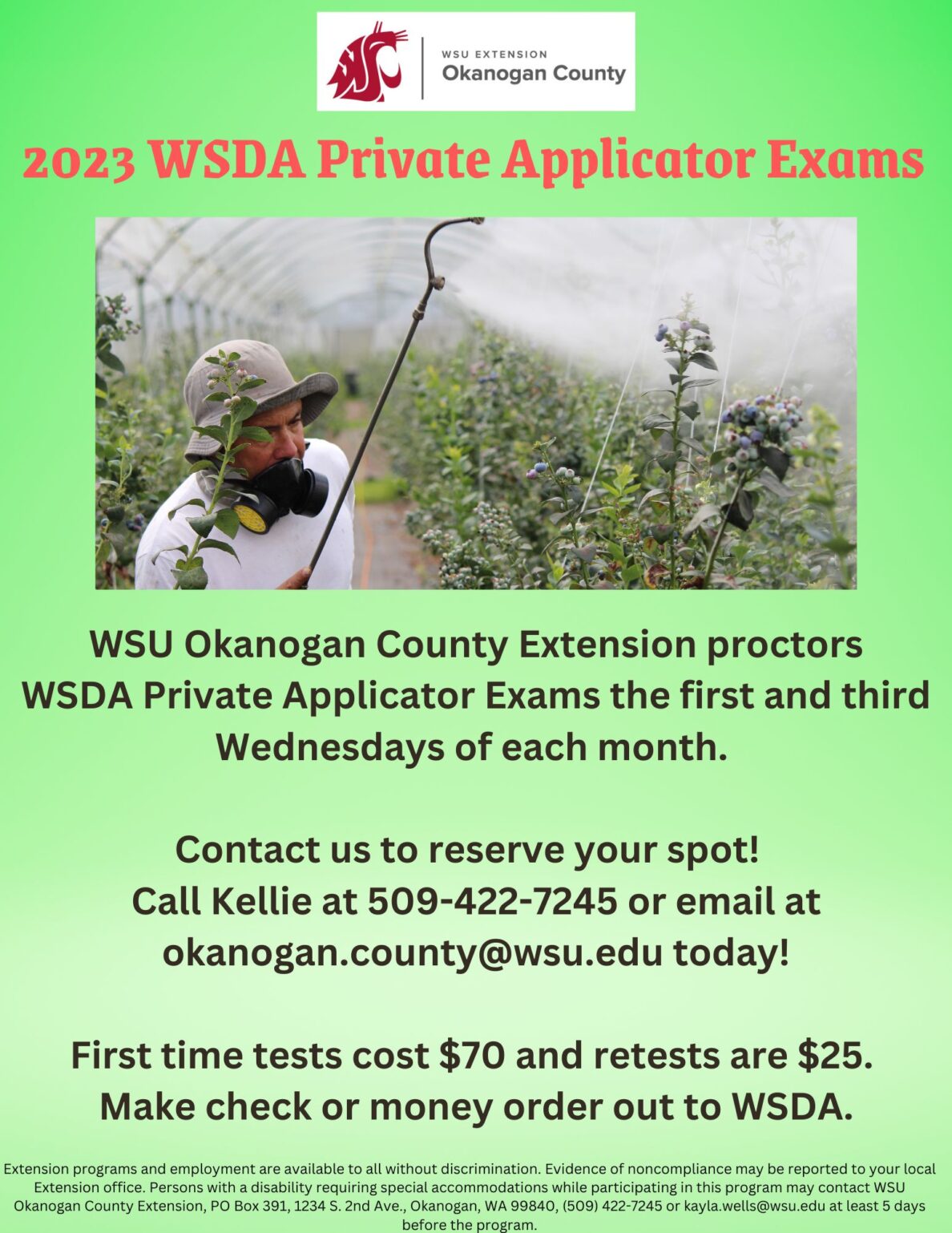 WSDA Pesticide Licensing | Okanogan County | Washington State University