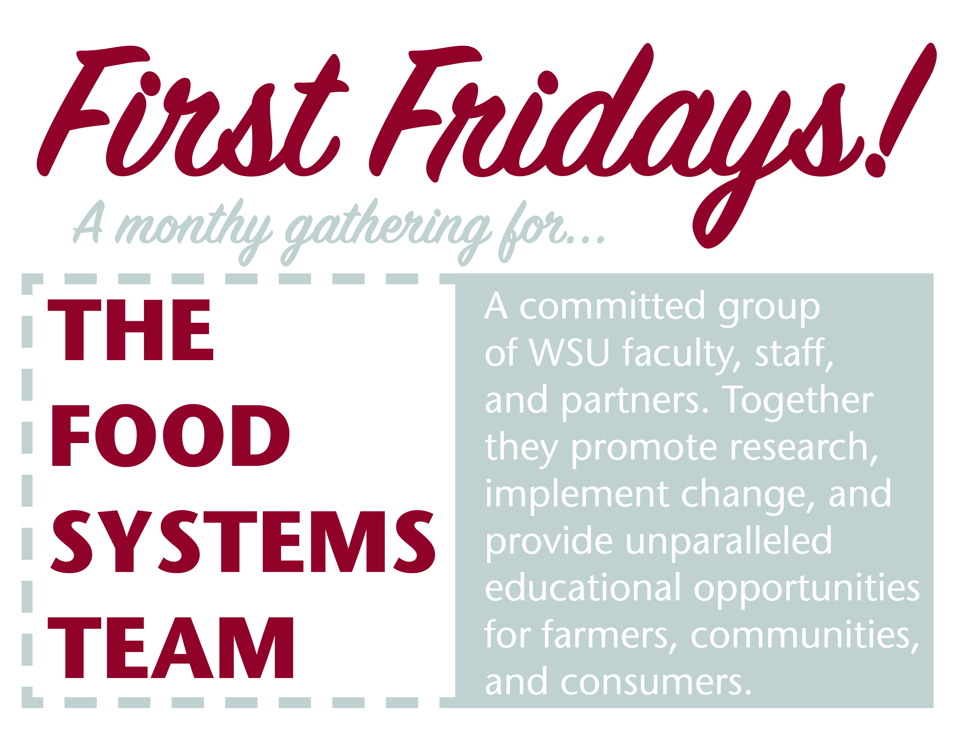 First Friday Food Systems Team Meeting – November | Food Systems ...