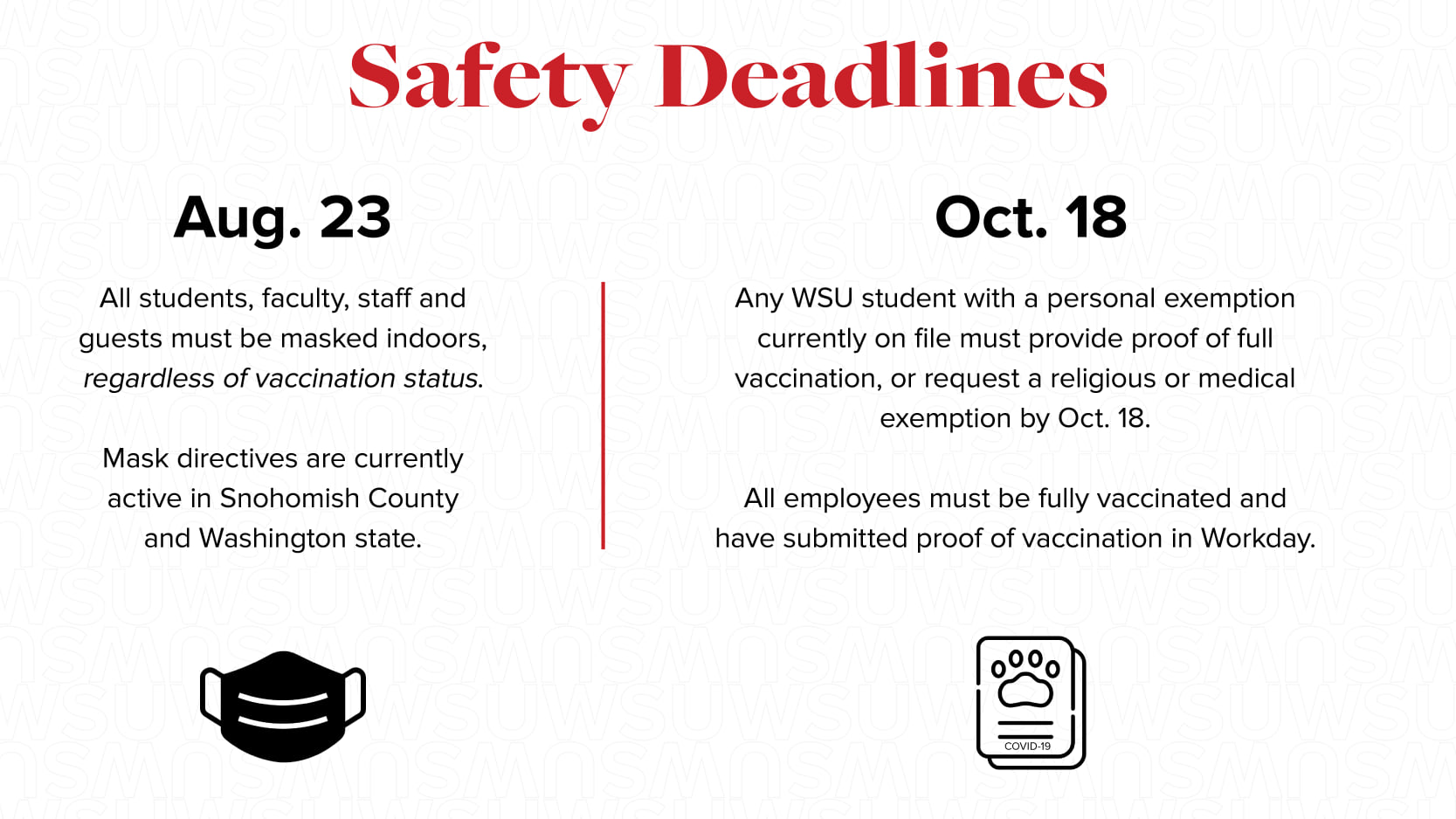 Reminder | WSU Employee Vaccination Verification Requirement is Oct. 4 ...