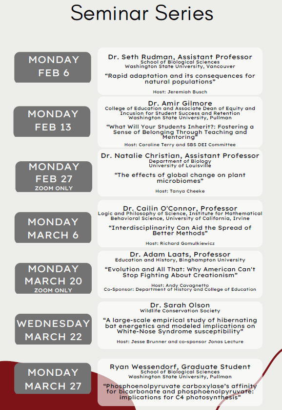 Seminar Dates Part 1 | The School of Biological Sciences | Washington ...
