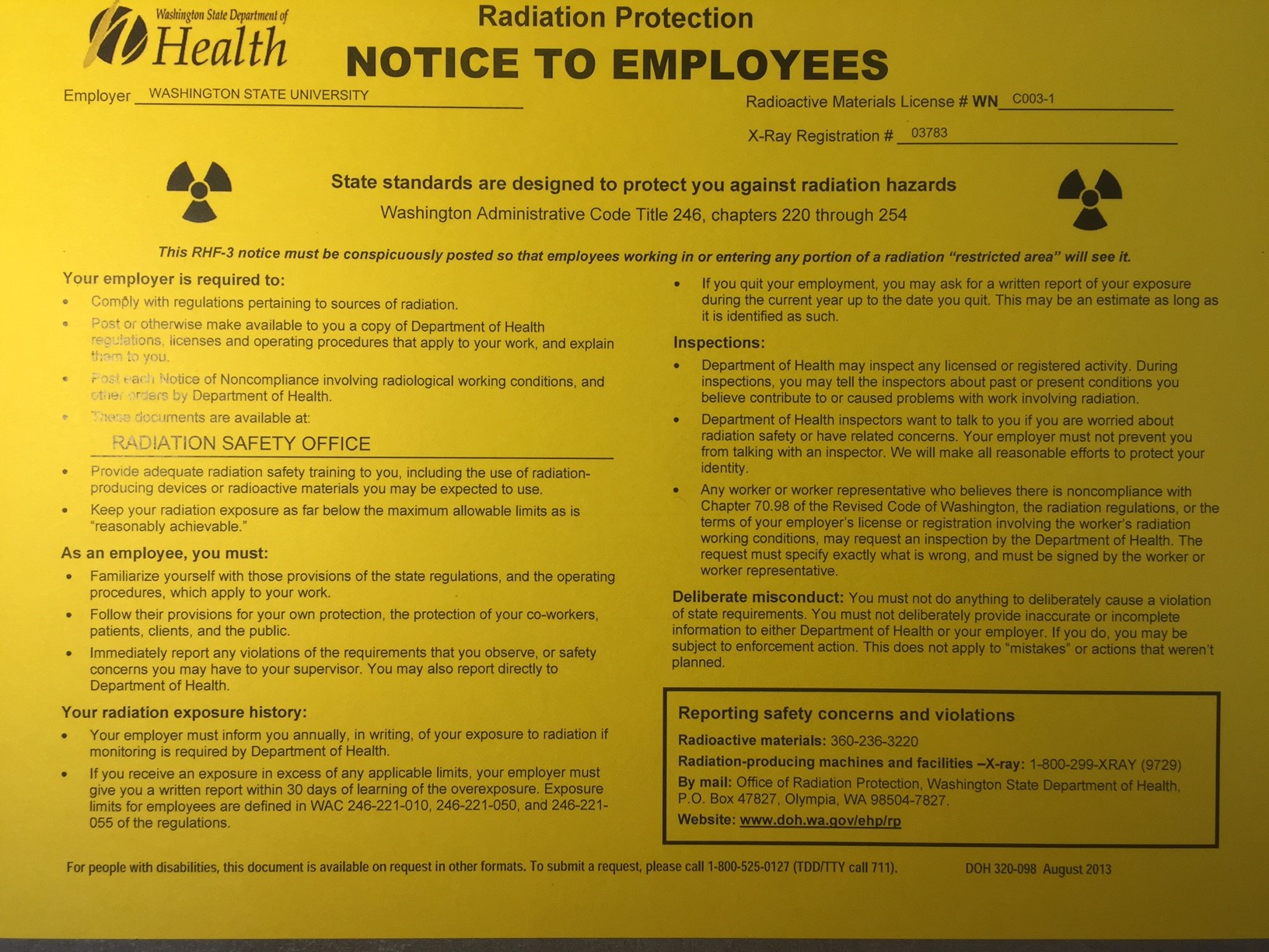 Refresher Training | Radiation Safety Office | Washington State University