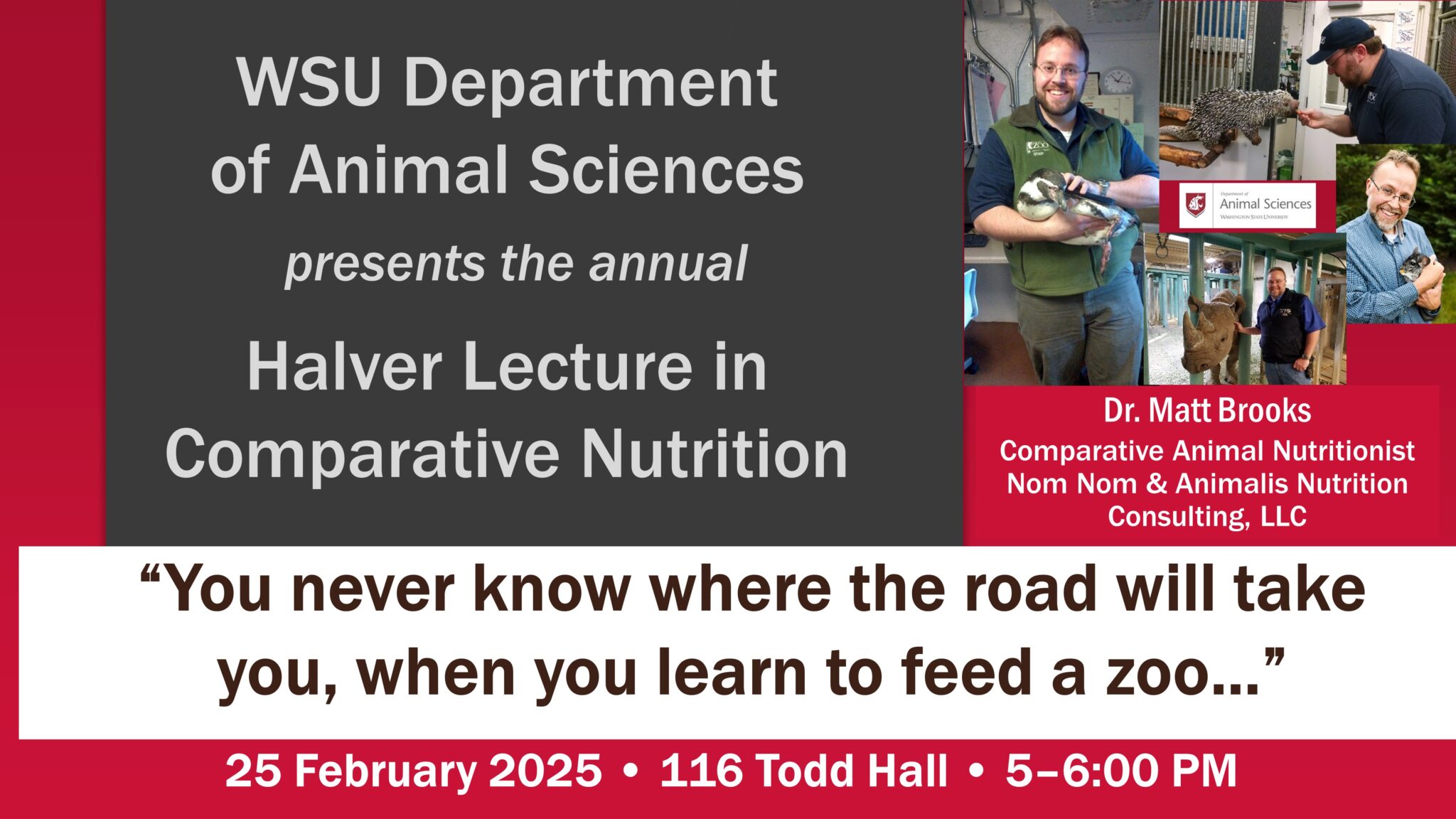 Halver Lecture in Comparative Nutrition 2025 | Animal Sciences ...