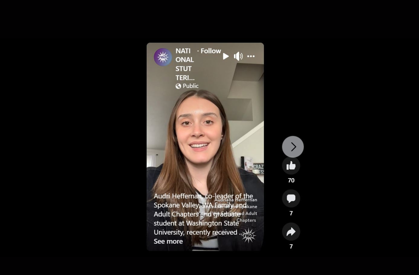 Audri Heffernan recognized by the National Stuttering Association ...