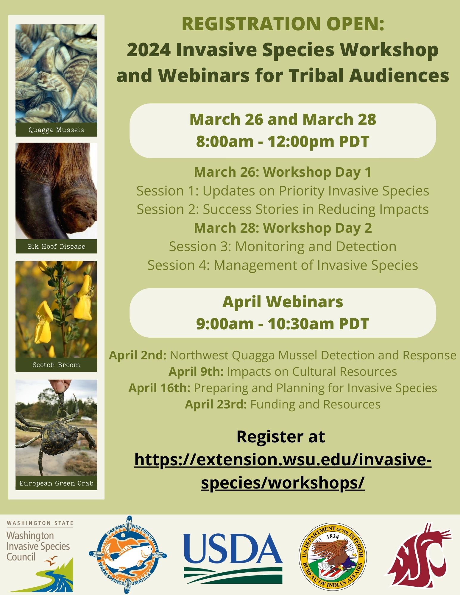 Registration Open – 2024 Workshops and Webinars | Invasive Species | Washington State University