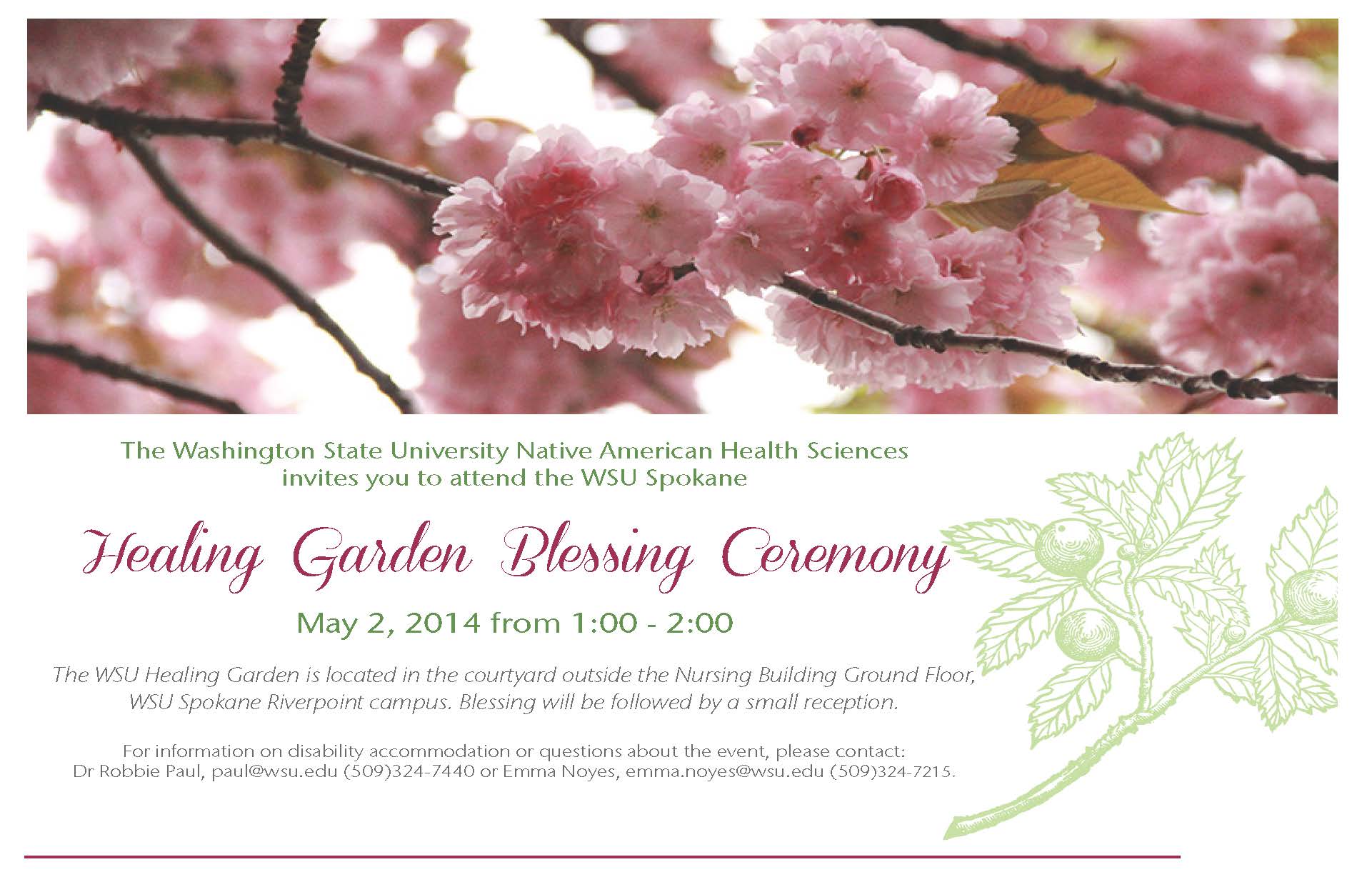 Healing Garden Blessing Ceremony | Events | Washington State University