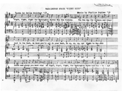 Sheet music for WSU Fight Song | Washington State Magazine | Washington ...